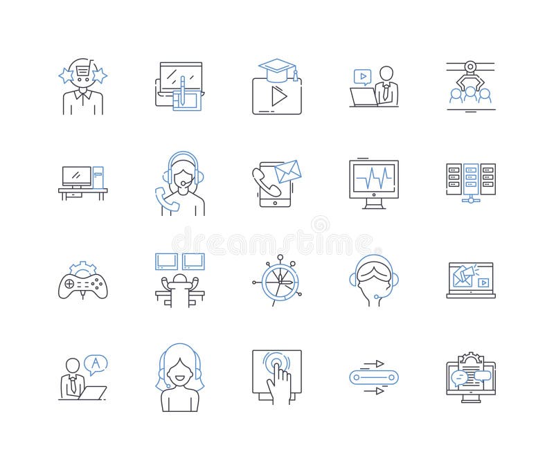 Cognitive Algorithms Line Icons Collection Learning Memory