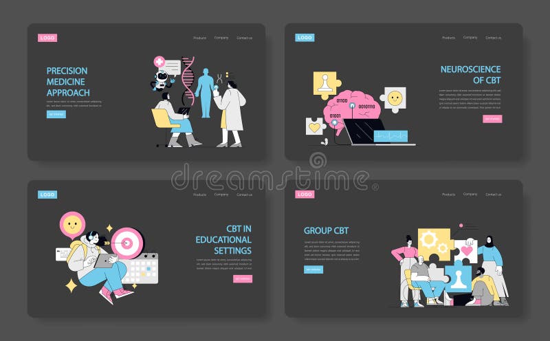 Cognitive Behavioral Therapy. Flat Vector Stock Vector - Illustration ...