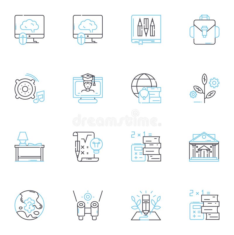 Cognitive Benefit Linear Icons Set. Intelligence, Memory, Focus ...