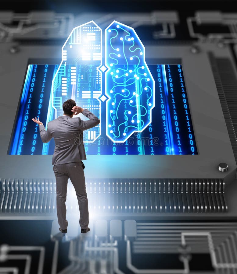 Cognitive Computing Concept As Future Technology with Businessma Stock ...