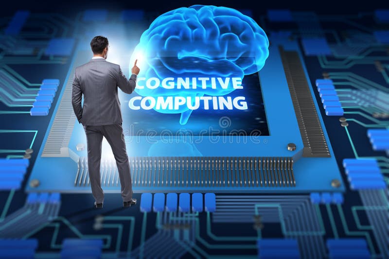 The Cognitive Computing Concept As Future Technology with Businessman ...