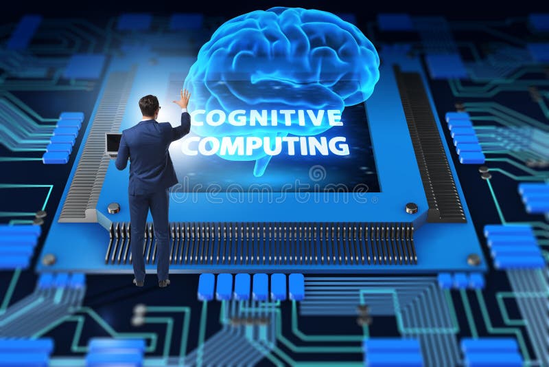 The Cognitive Computing Concept As Future Technology with Businessman ...