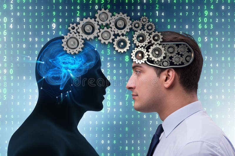 The Cognitive Computing Concept As Future Technology with Businessman ...