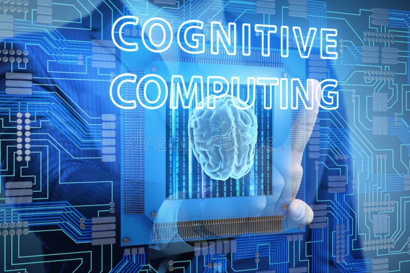 The Cognitive Computing Concept As Modern Technology Stock Illustration ...