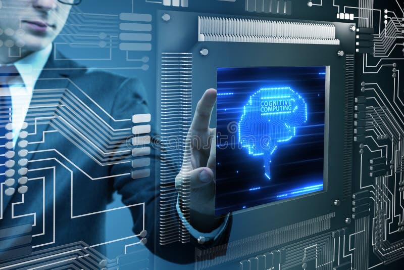 The Cognitive Computing Concept As Modern Technology Stock Illustration ...
