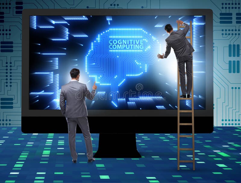 Cognitive Computing Concept As Modern Technology Stock Illustration ...