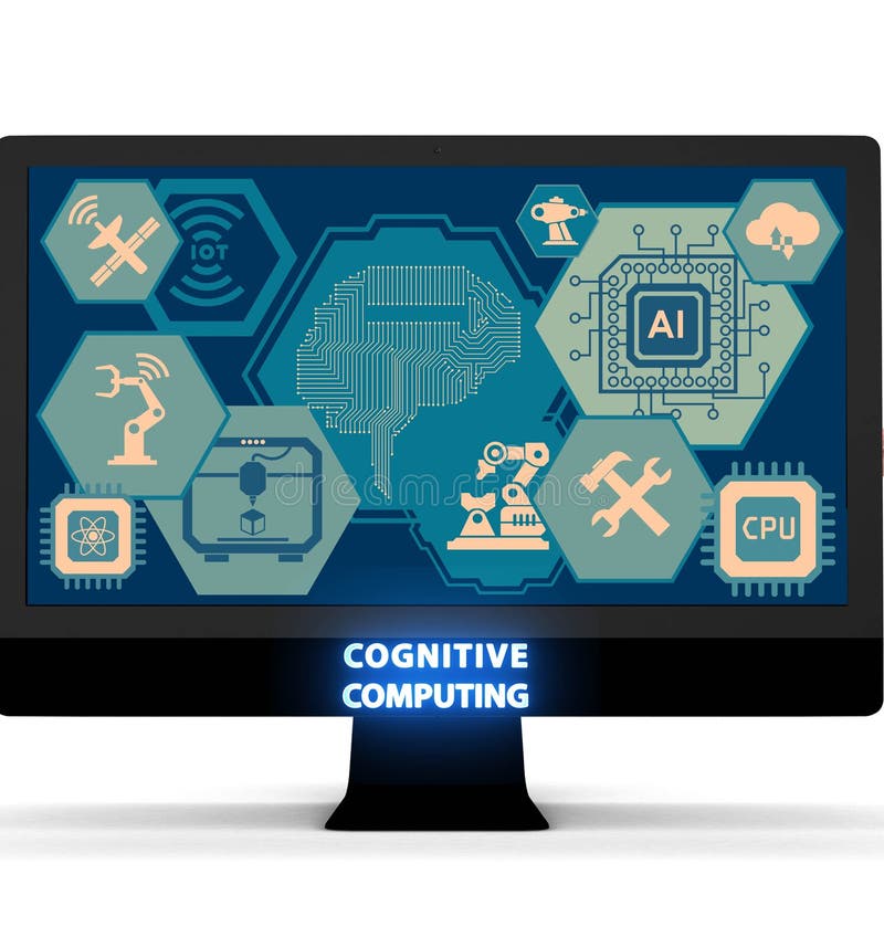 Cognitive Computing Concept As Modern Technology Stock Illustration ...
