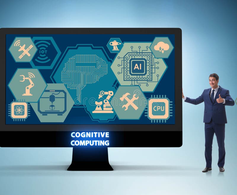 Cognitive Computing Concept As Modern Technology Stock Illustration ...