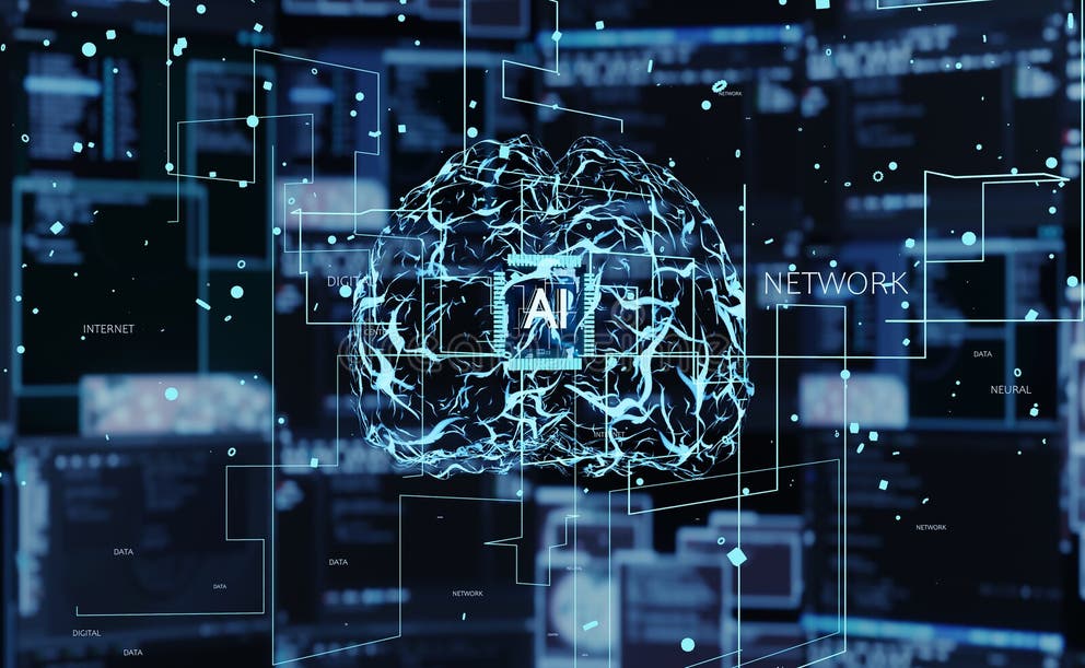 Cognitive Computing Replicating Brain Stock Illustration - Illustration of concept, digital ...