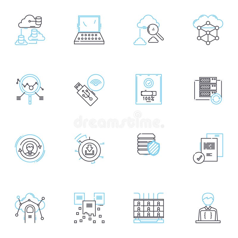 Cognitive Content Linear Icons Set. Memory, Perception, Reasoning ...
