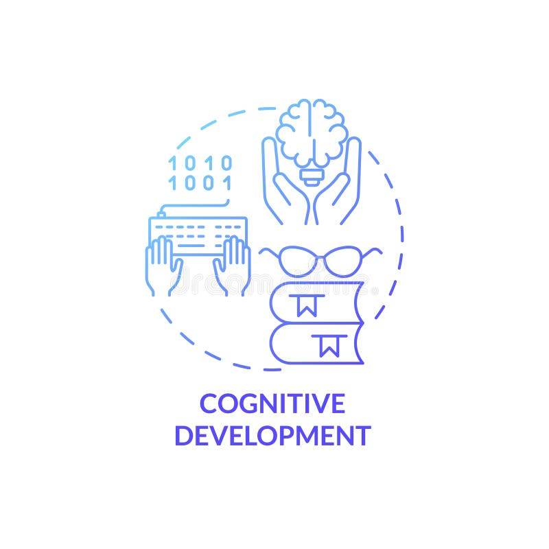 Cognitive Development Blue Gradient Concept Icon Stock Vector ...