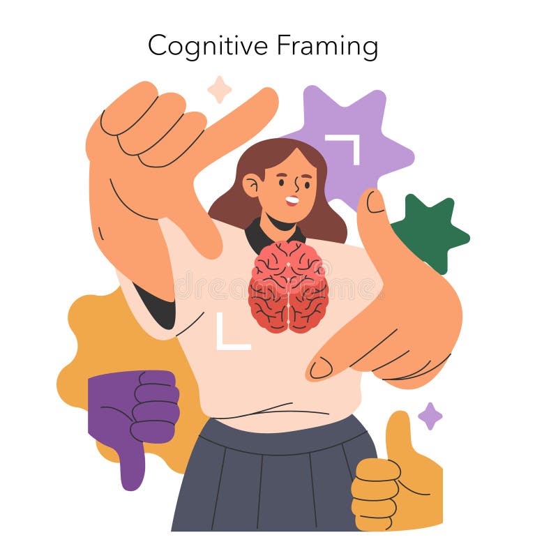 Cognitive Framing. Flat Vector Illustration Stock Vector - Illustration ...