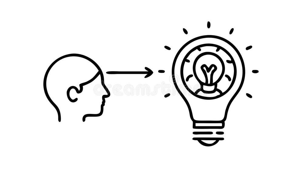 Cognitive Idea Lightbulb, Brain Thinking Insight, Vector Design ...