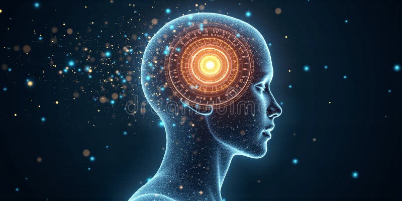 Cognitive Insights: Futuristic Mind Interface with HUD Elements Stock ...