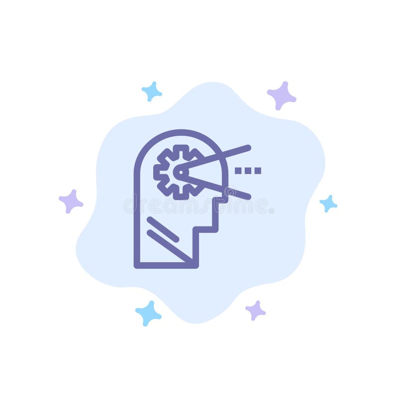 Cognitive, Process, Mind, Head Blue Icon on Abstract Cloud Background ...