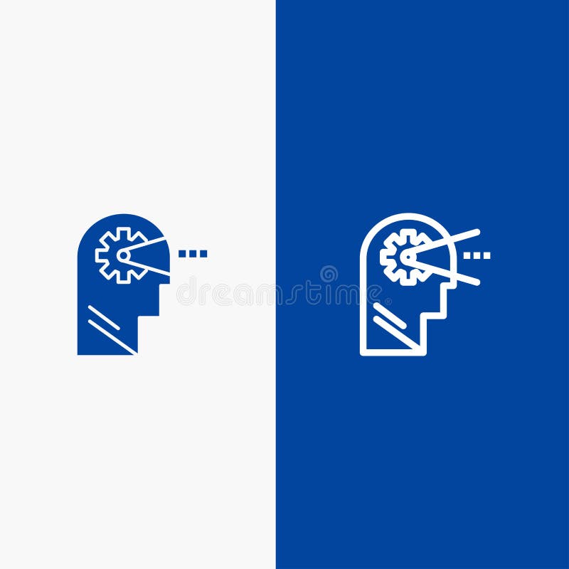 Cognitive, Process, Mind, Head Blue Outline Logo Place for Tagline ...