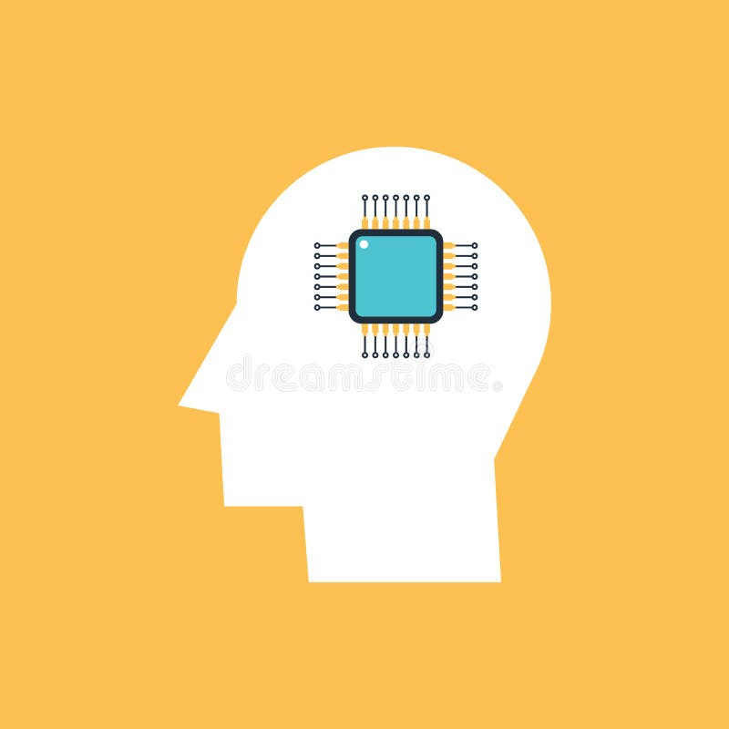 Cognitive Process Icon Black and White Illustration Stock Vector ...