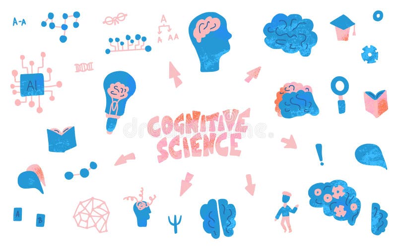 Cognitive Science Concept. Set of Vector Elements. Stock Vector ...
