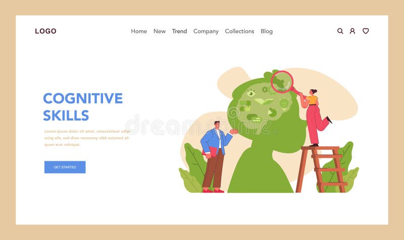 Cognitive Skill Web Banner or Stock Vector - Illustration of intellect ...