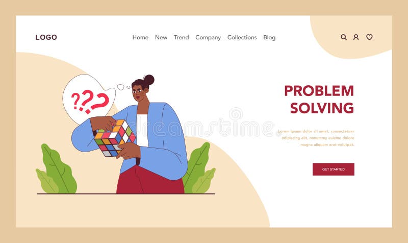 Cognitive Skill Web Banner or Stock Vector - Illustration of solving ...
