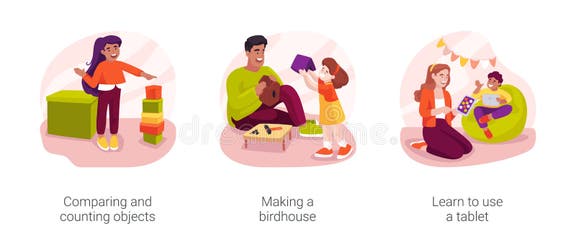 Cognitive Skills Development in Early Education Isolated Cartoon Vector ...