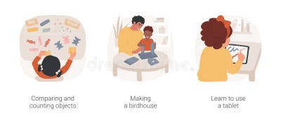 Cognitive Skills Development in Early Education Isolated Cartoon Vector ...