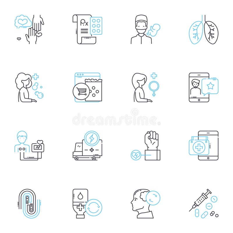 Cognitive Therapy Linear Icons Set. Thinking, Mindfulness, Cognition ...