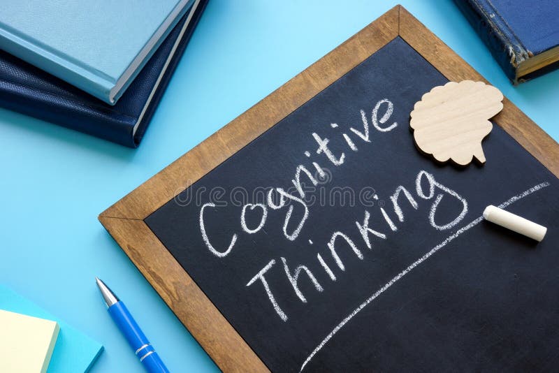 Cognitive Thinking Handwritten on the Blackboard and Brain. Stock Image ...