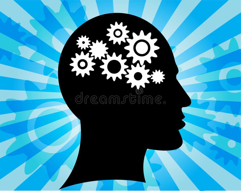 Cogs in the brain. stock vector. Illustration of silhouette - 7270170
