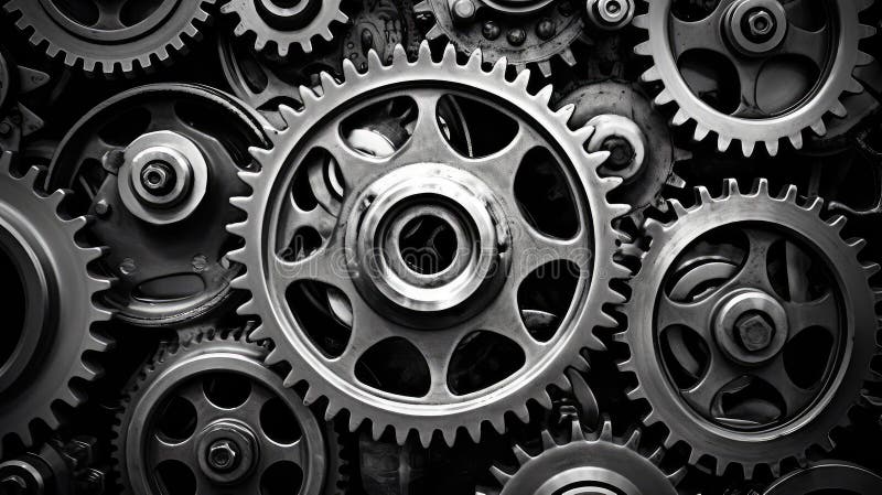 Cogs abstract metal stock illustration. Illustration of steel - 369332333
