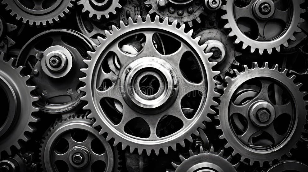 Cogs abstract metal stock illustration. Illustration of steel - 369332333