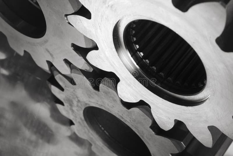 Cogs in black/white stock photo. Image of mechanical, isometric - 808912