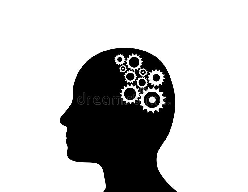 Cogs in the brain. stock vector. Illustration of silhouette - 7270170