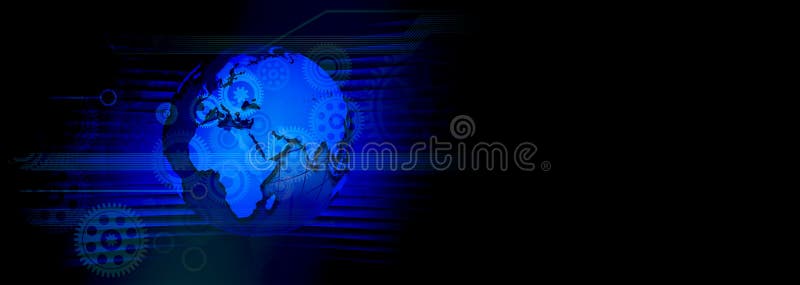 Cogs Circuit Global Background Flowing Number One And Zero Text In Binary Code Format In