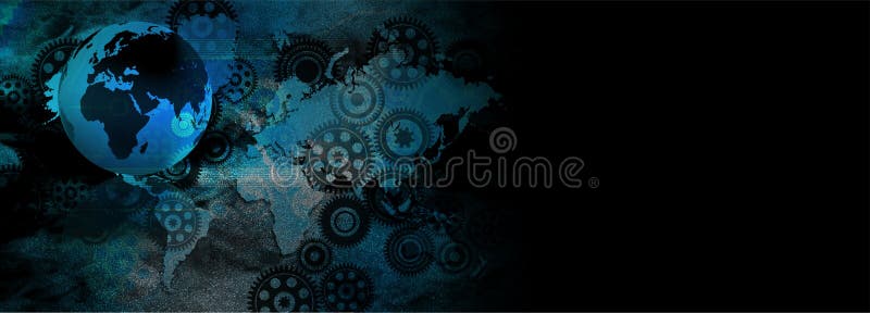Cogs Gear Global Background Flowing Number One And Zero Text In Binary Code Format In