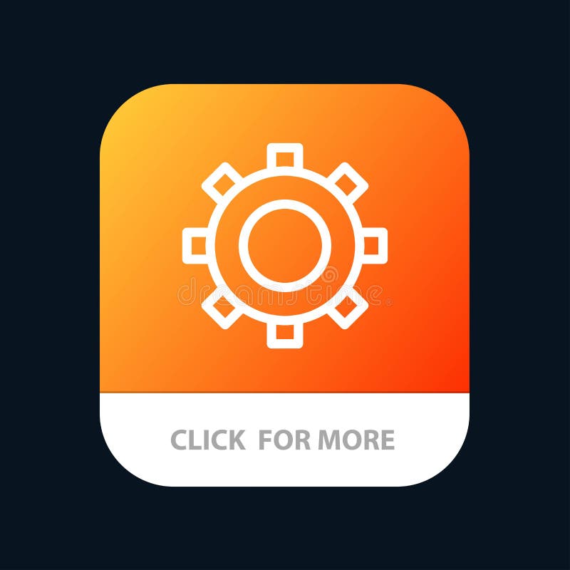 Cogs Gear Setting Mobile App Button Android And Ios Line Version Stock Vector Illustration