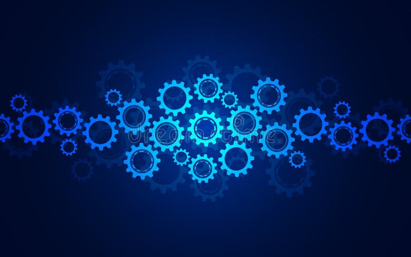 Cogs and Gear Wheel Mechanisms. Hi-tech Digital Technology and ...