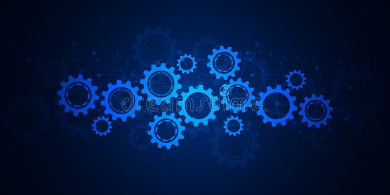 Cogs and Gear Wheel Mechanisms. Hi-tech Digital Technology and ...