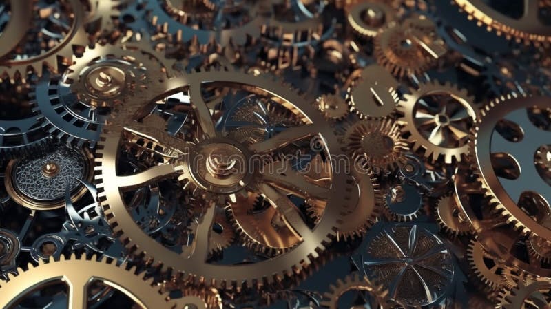 Cogs and Gear Wheels Mechanisms Background. Industrial Machine ...