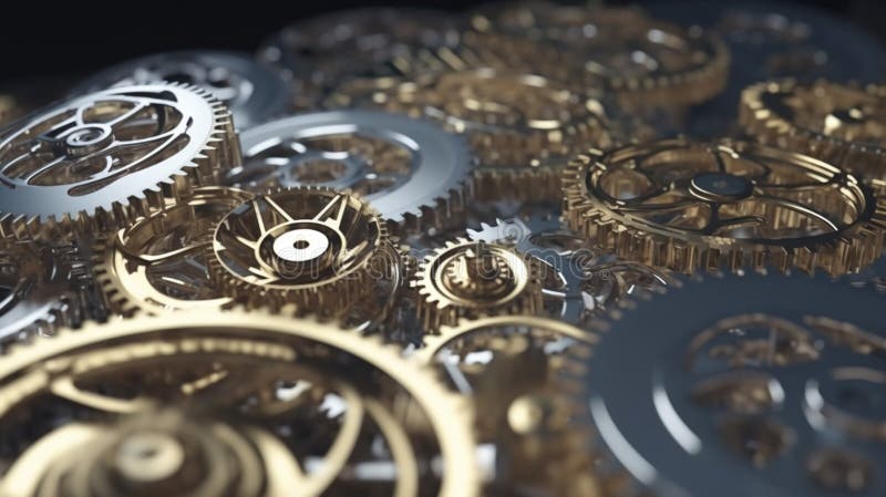 Cogs and Gear Wheels Mechanisms Background. Industrial Machine ...