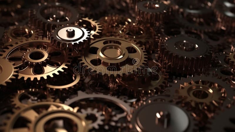Cogs and Gear Wheels Mechanisms Background. Industrial Machine ...