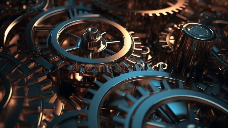 Cogs and Gear Wheels Mechanisms Background. Industrial Machine ...