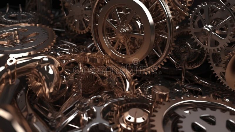Cogs and Gear Wheels Mechanisms Background. Industrial Machine ...