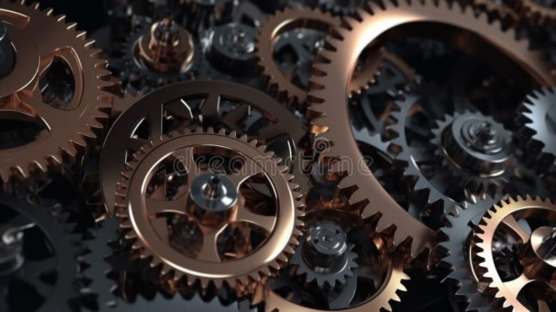 Cogs and Gear Wheels Mechanisms Background. Industrial Machine ...