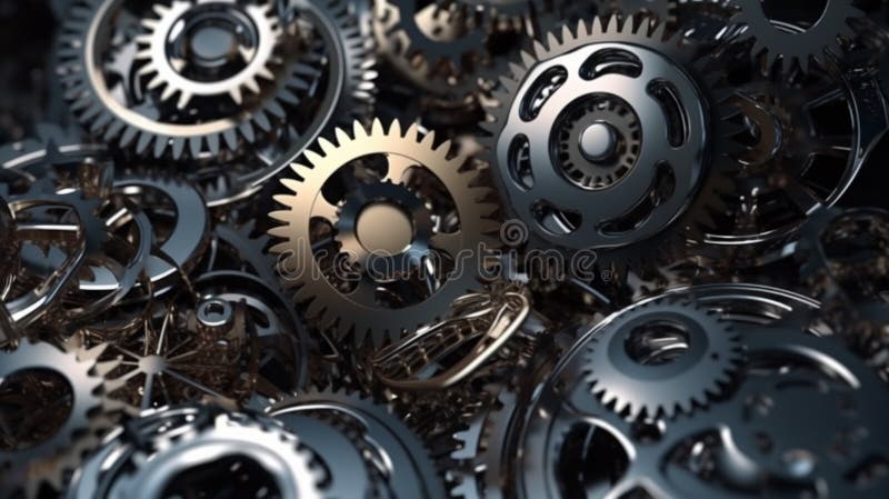 Cogs and Gear Wheels Mechanisms Background. Industrial Machine ...