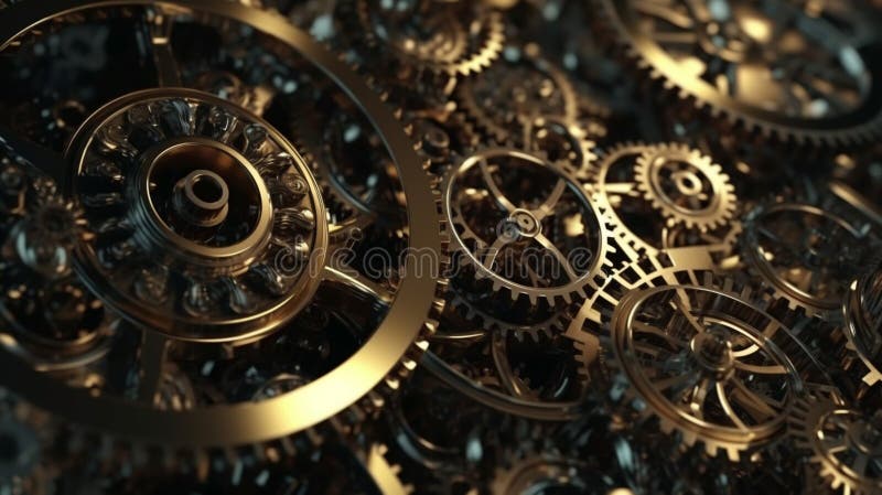 Cogs and Gear Wheels Mechanisms Background. Industrial Machine ...