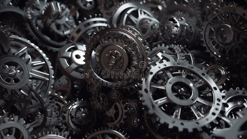 Cogs and Gear Wheels Mechanisms Background. Industrial Machine ...