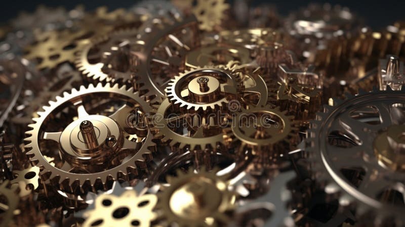 Cogs and Gear Wheels Mechanisms Background. Industrial Machine ...