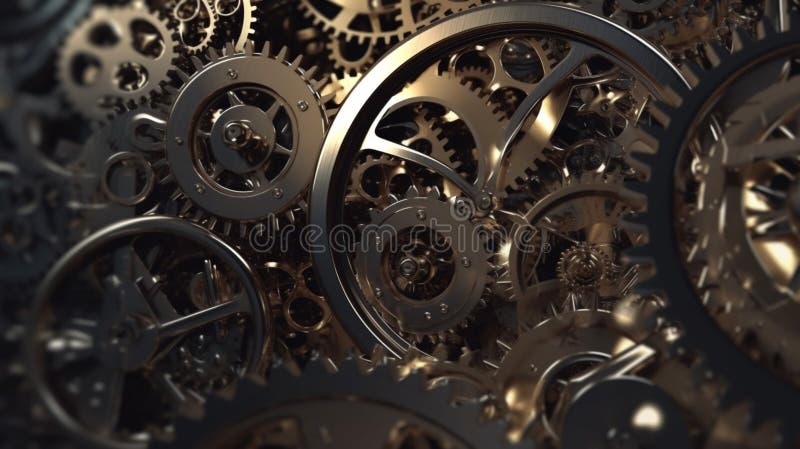 Cogs and Gear Wheels Mechanisms Background. Industrial Machine ...