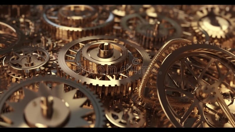Cogs and Gear Wheels Mechanisms Background. Industrial Machine ...